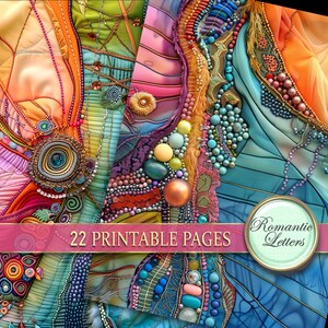 Digital Printable Scrapbook Paper Pack Hippy Patchwork Fabric Bohemian ...