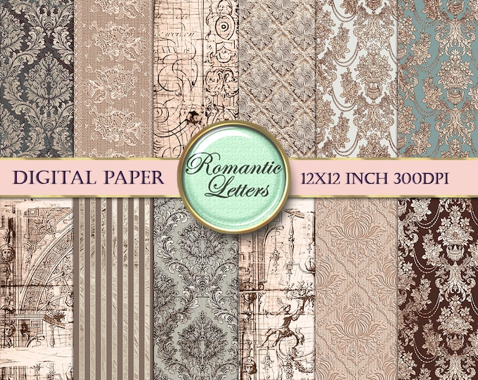 Digital Scrapbook Paper Pack Background Digital Vintage Paper ...