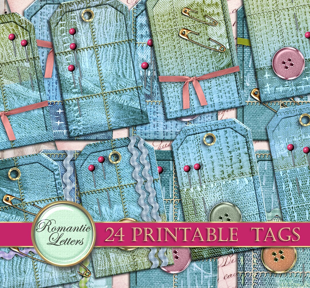 Printable Scrapbook Tags Printable Gift Tags Bookmark Digital Hand Made ...