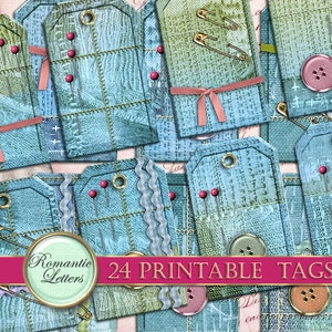 Printable Scrapbook Tags Printable Gift Tags Bookmark Digital Hand Made ...