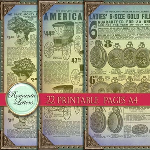 Printable Victorian Magazine Pages Digital Printable Paper Vintage ...