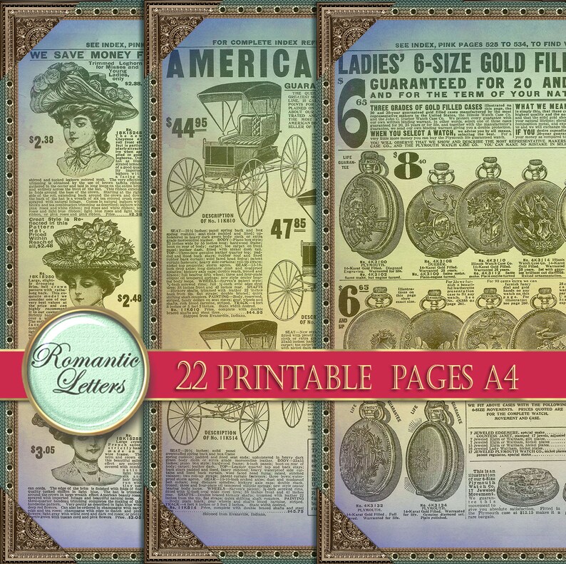 Printable Victorian Magazine Pages Digital Printable Paper - Etsy