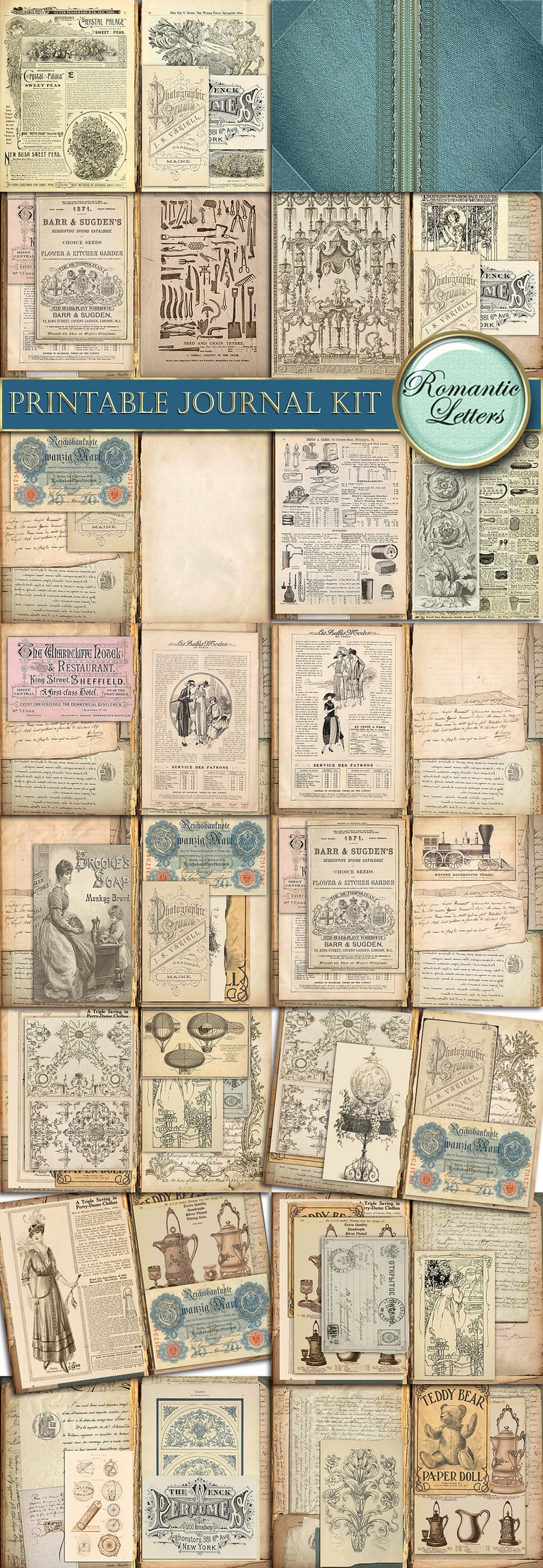 Digital Paper Pack Scrapbook Background Paper Digital - Etsy