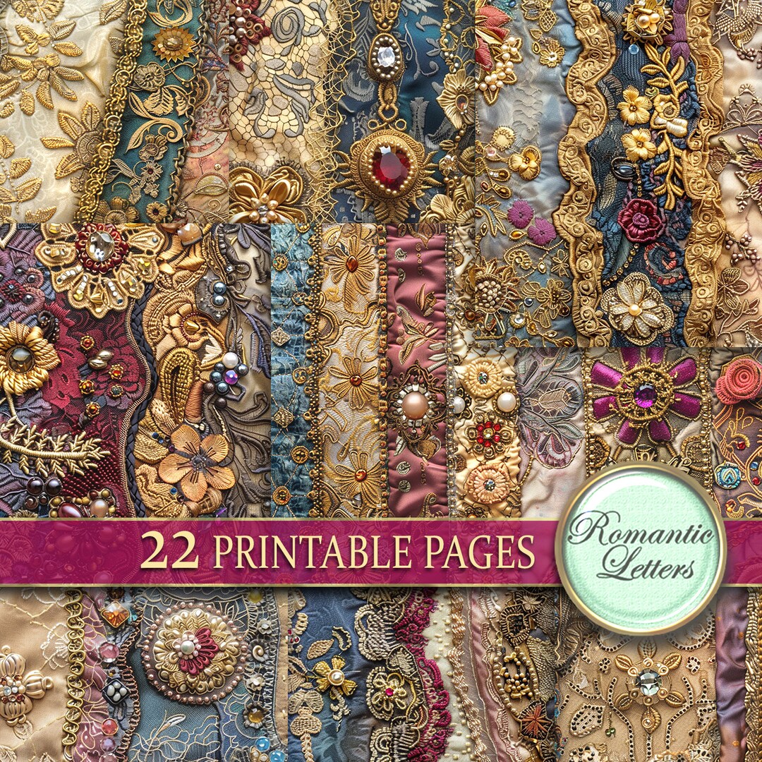 Digital Printable Scrapbook Paper Pack Baroque Luxury Printable Craft ...