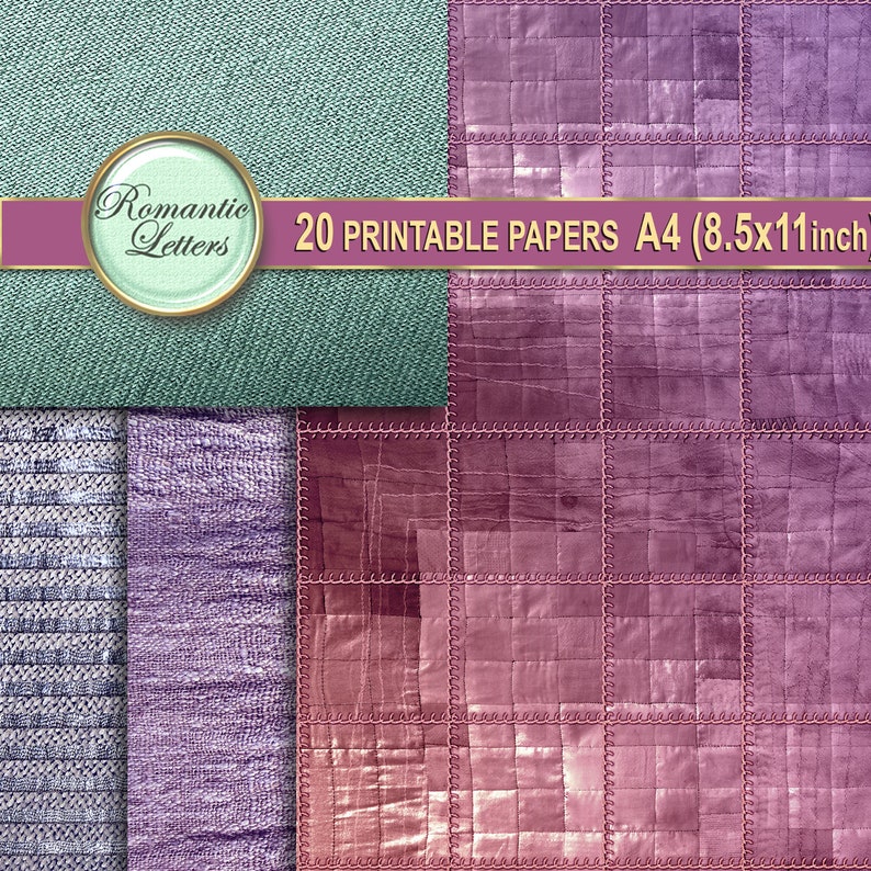 Fabric Texture Digital Printable Scrapbook Paper Pack Journal - Etsy