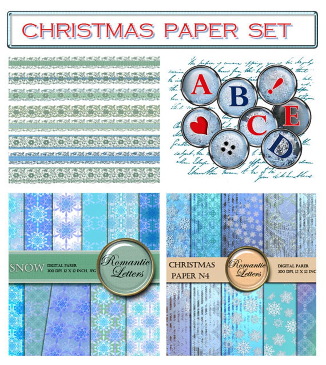SALE Winter Digital Scrapbook Paper Pack Sale Winter Snow Digital Paper ...