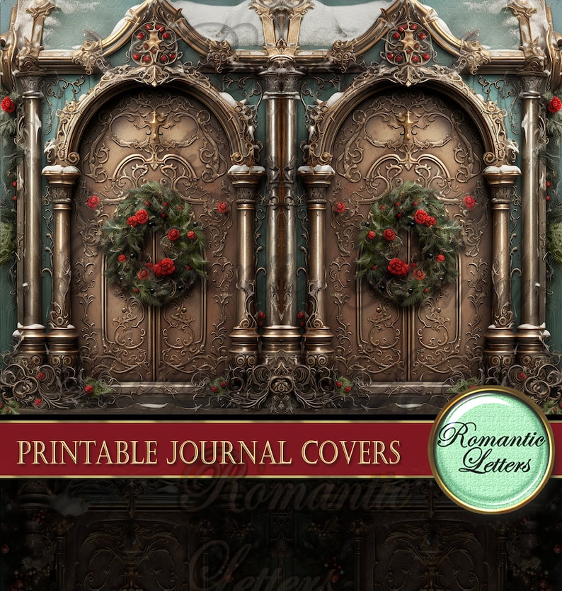 Printable Christmas Journal Covers Digital Scrapbooking Paper Printable ...