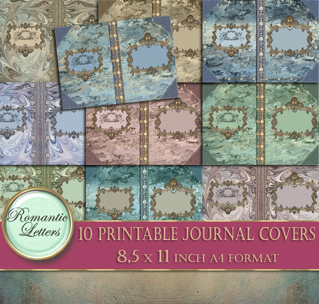 Printable Junk Journal Covers Kit Digital Scrapbook Cover Digital ...