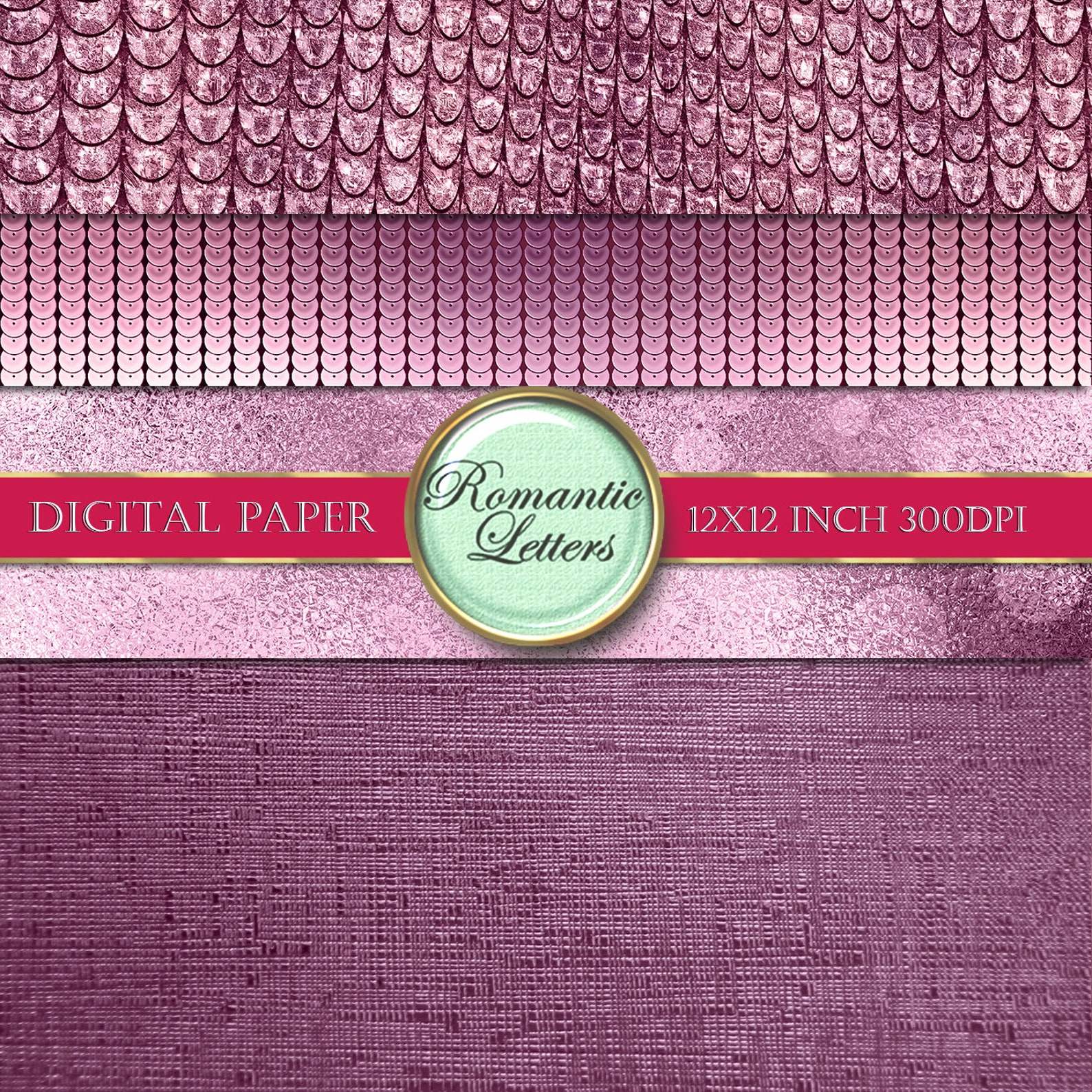 Burgundy Digital Paper Scrapbook Paper Sequin Background Paper - Etsy