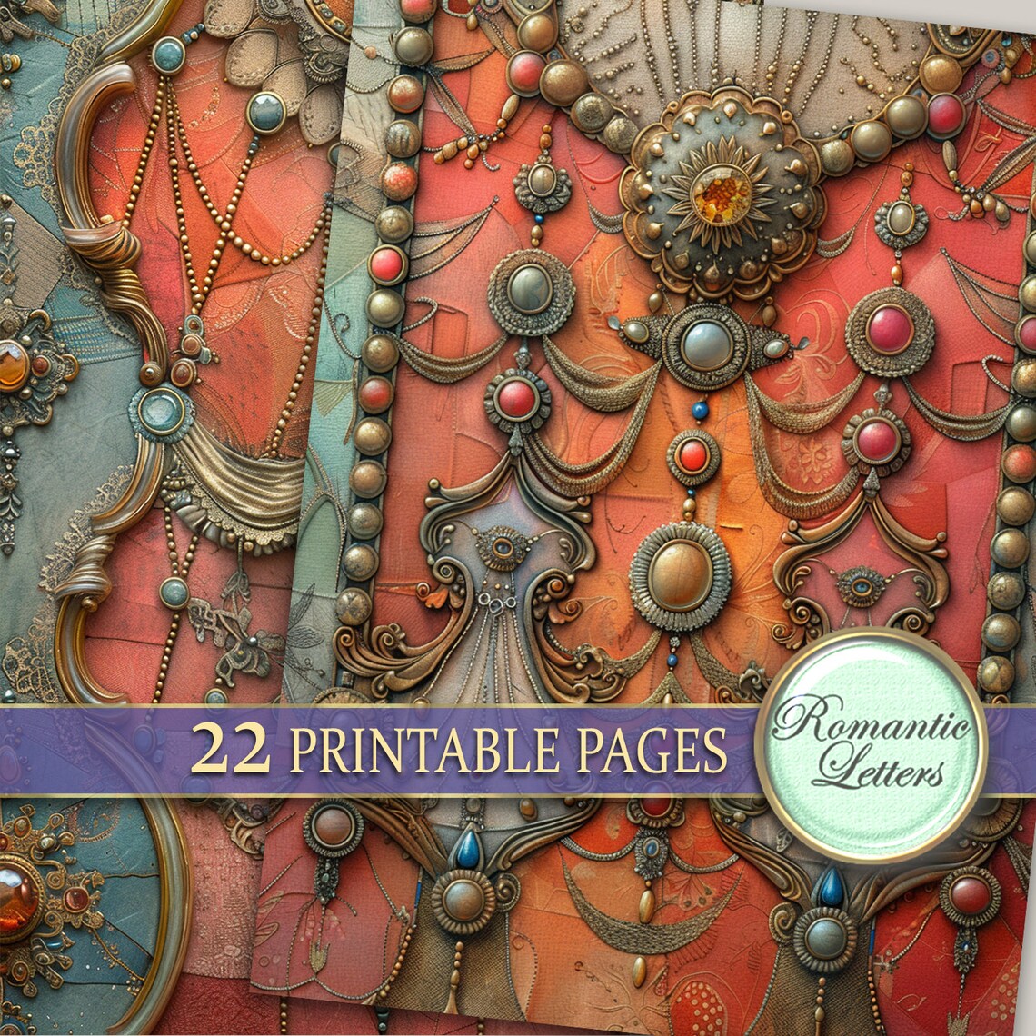 Digital Printable Scrapbook Paper Pack Fabric Luxury Printable Craft ...