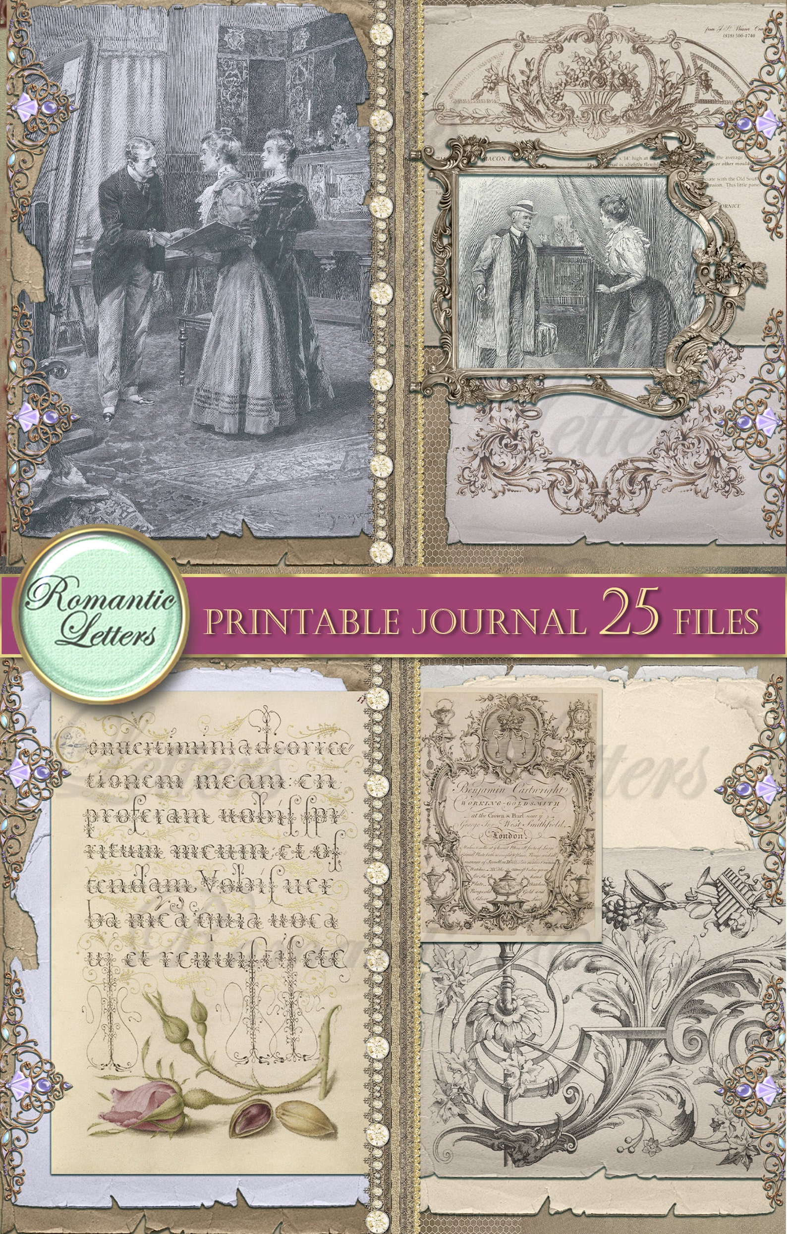 Printable Junk Journal Kit Victorian Digital Scrapbooking Victorian ...