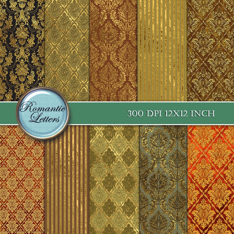 Gold Scrapbook Paper - Etsy