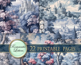 Floral Victorian Digital Paper Pack: Rose & Damask (printable) - Etsy