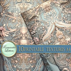 Digital Paper Damask Scrapbook Printable Paper Pack Digital Texture ...