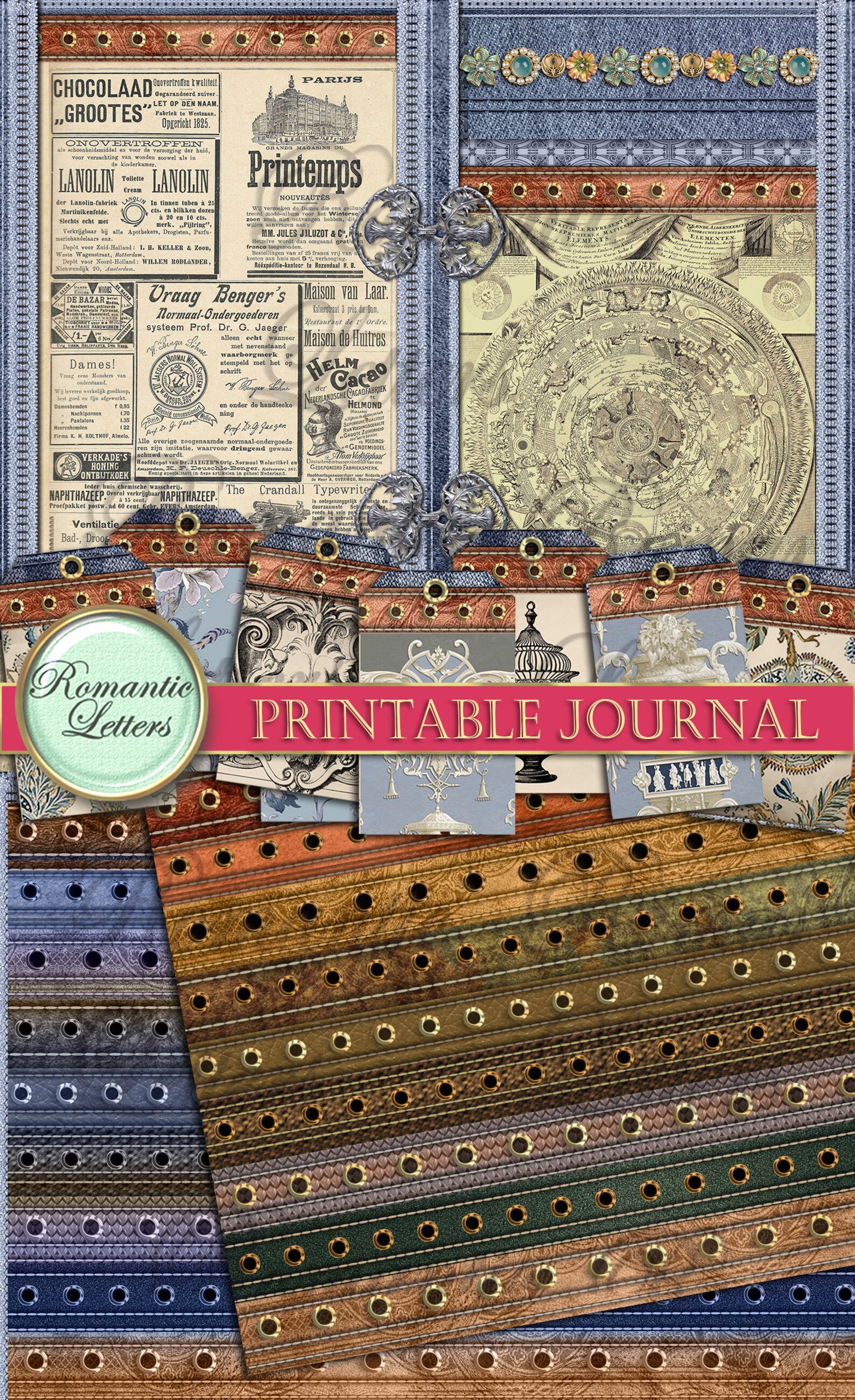 Printable Junk Journal Kit Digital Scrapbooking Printable Junk - Etsy