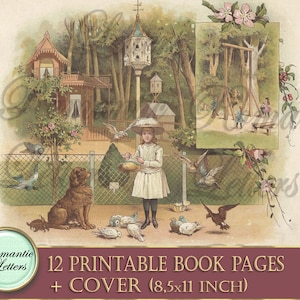 Printable Old Book Pages Victorian Paper Antique Book Illustrations ...