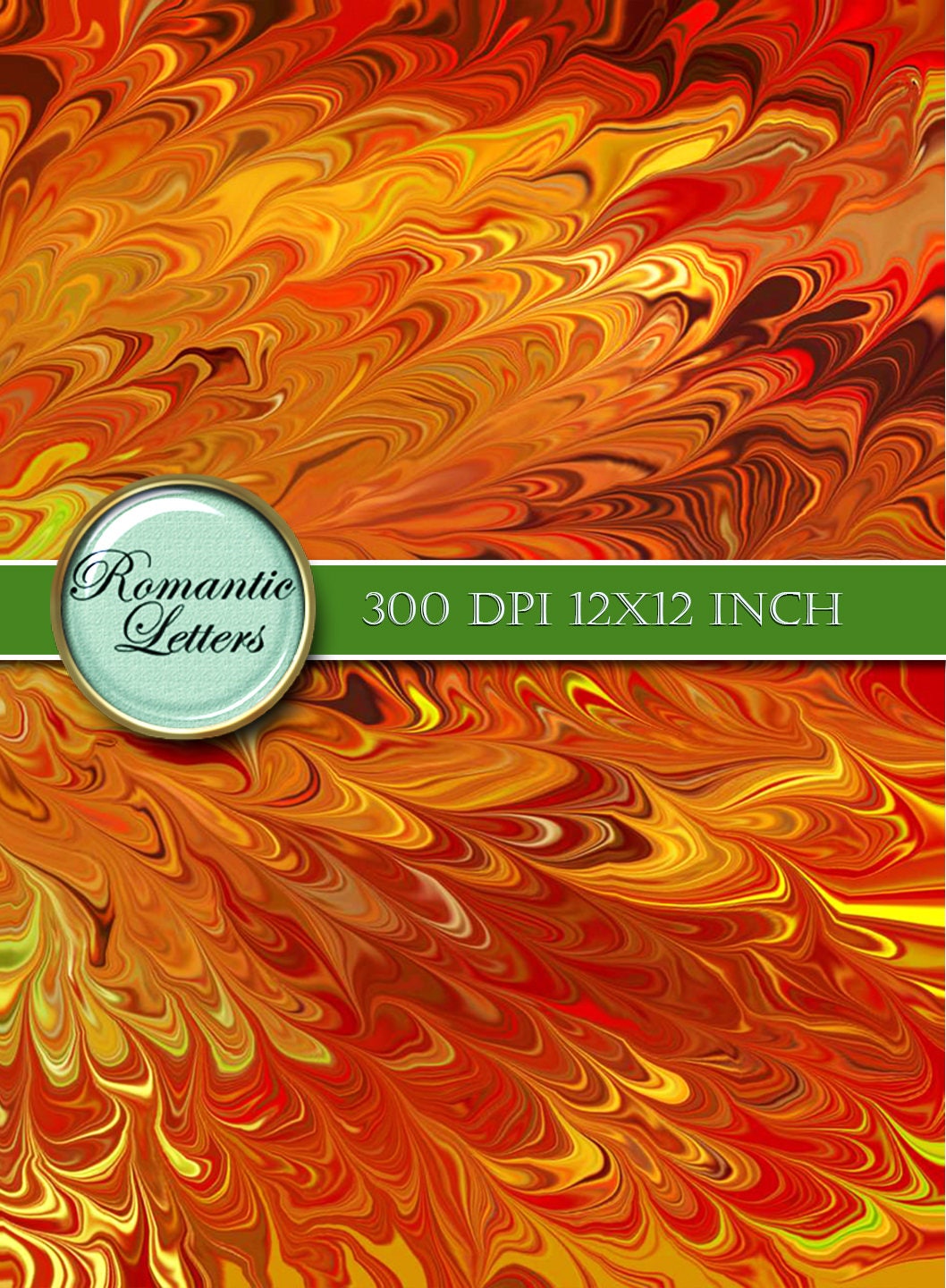 Marbled Digital Paper Pack Autumn Digital Scrapbook Orange | Etsy