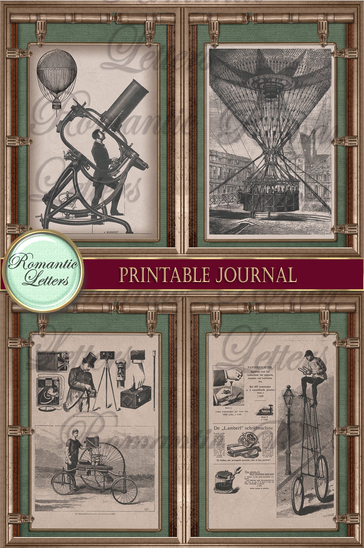 Steampunk Printable Junk Journal Kit Digital Scrapbook - Etsy