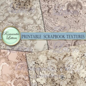 Digital Paper Lace Wedding Scrapbook Printable Paper Pack Digital ...