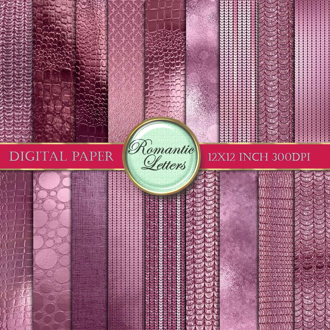 Burgundy Digital Paper Scrapbook Paper Sequin Background Paper Gold ...
