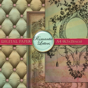 Vintage Digital Paper Pack Scrapbook Background Paper Digital Printable ...