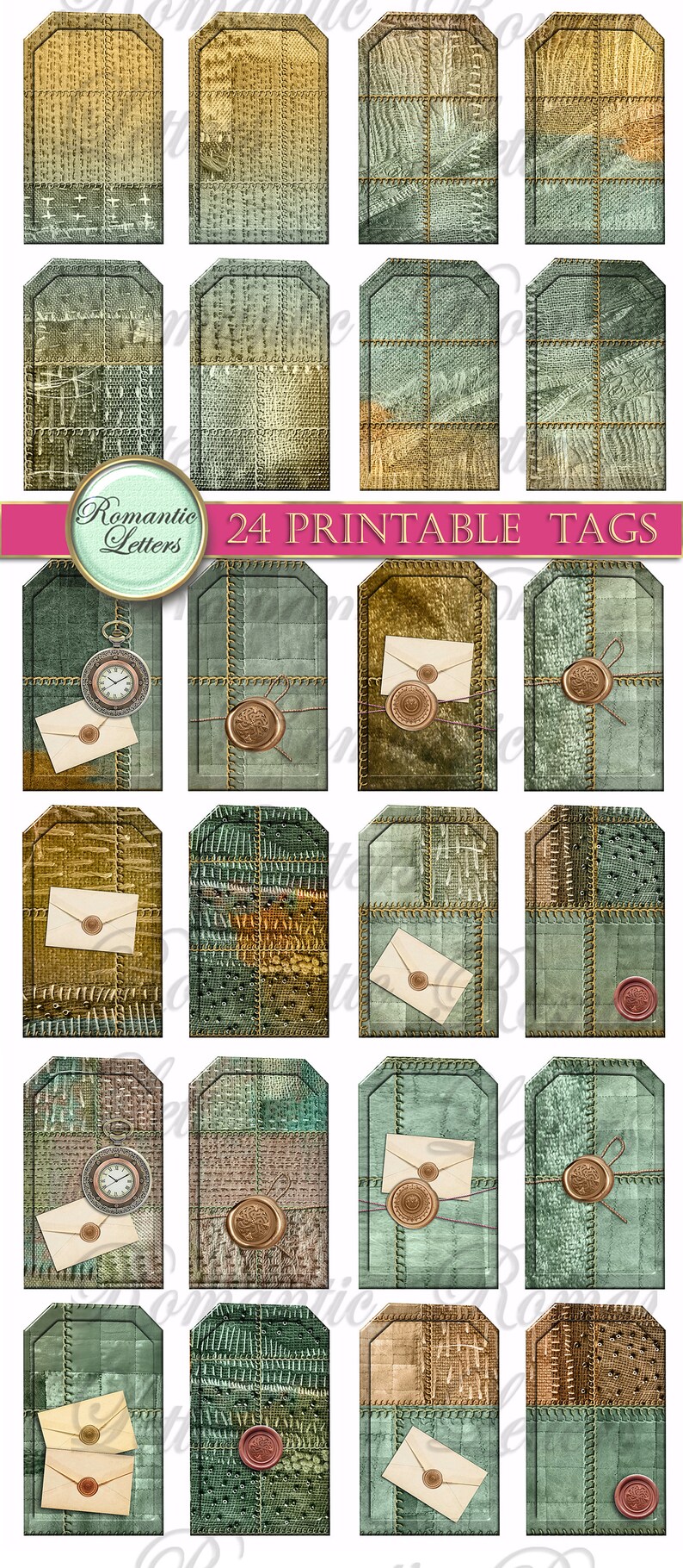 Printable Scrapbook Tags Printable Gift Tags Vintage Printable - Etsy