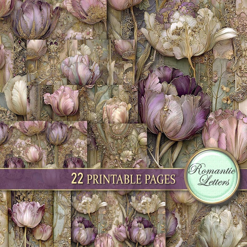 Tulip Wallpaper - Etsy UK
