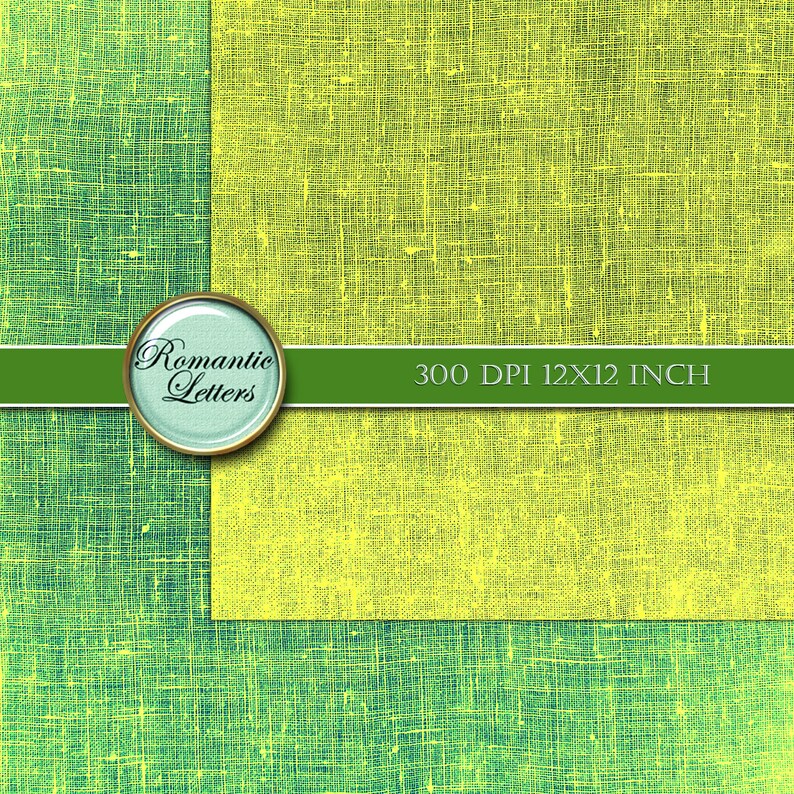 Green Linen Digital Paper Pack Digital Scrapbooking Linen - Etsy