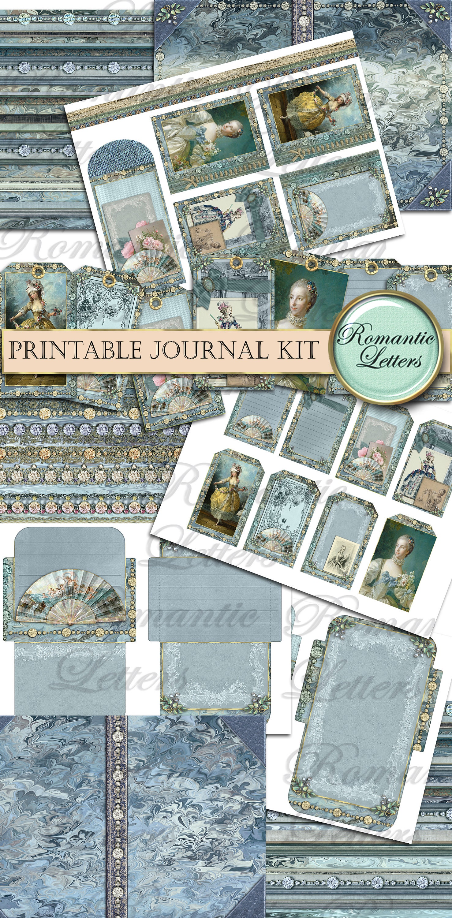Printable Journal Kit Digital Printable Collage Sheet Printable Journal ...