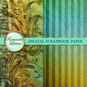 Vintage Digital Paper Pack Vintage Scrapbook Album Paper Linen ...