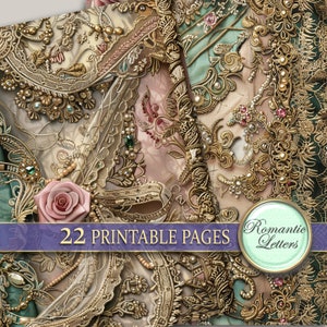 Victorian Digital Printable Scrapbook Paper Pack Junk Journal Pages ...