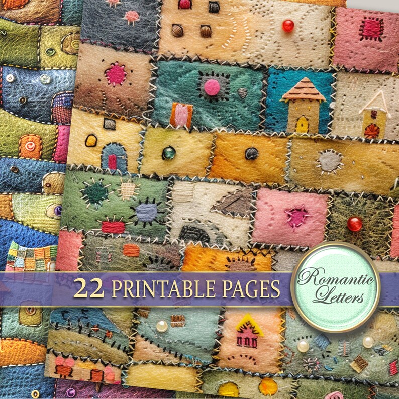 Digital Printable Scrapbook Paper Pack Junk Journal Paper Patchwork ...