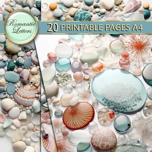 Beach Sea Shells Digital Scrapbook Paper Printable Beach Sand ...