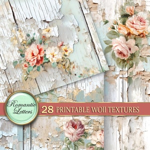 Shabby Chic Digital Scrapbooking Paper Pack Pink Floral Digital ...
