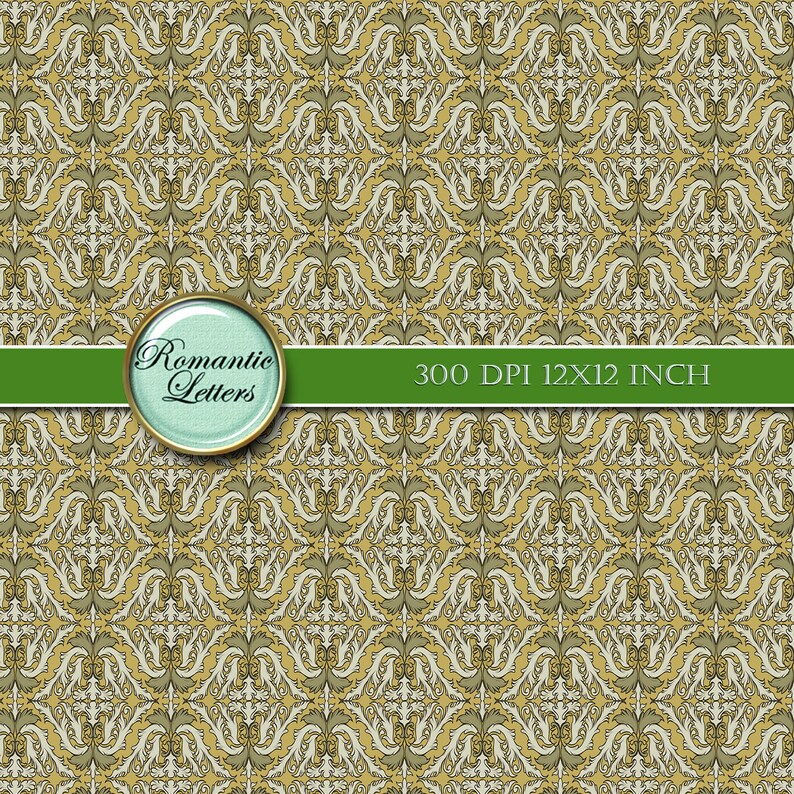 Damask Digital Paper Pack Digital Scrapbook Paper Digital - Etsy