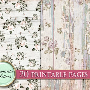 Digital Background Paper Shabby Chic Wedding Scrapbook Digital Paper ...