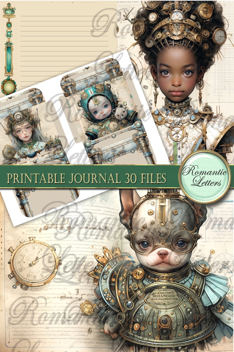 Steampunk Printable Junk Journal Kit Digital Scrapbook Printable ...