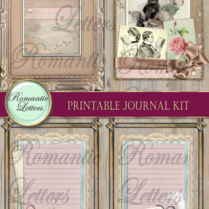 Printable Junk Journal Kit Shabby Chic Digital Scrapbook Paper ...