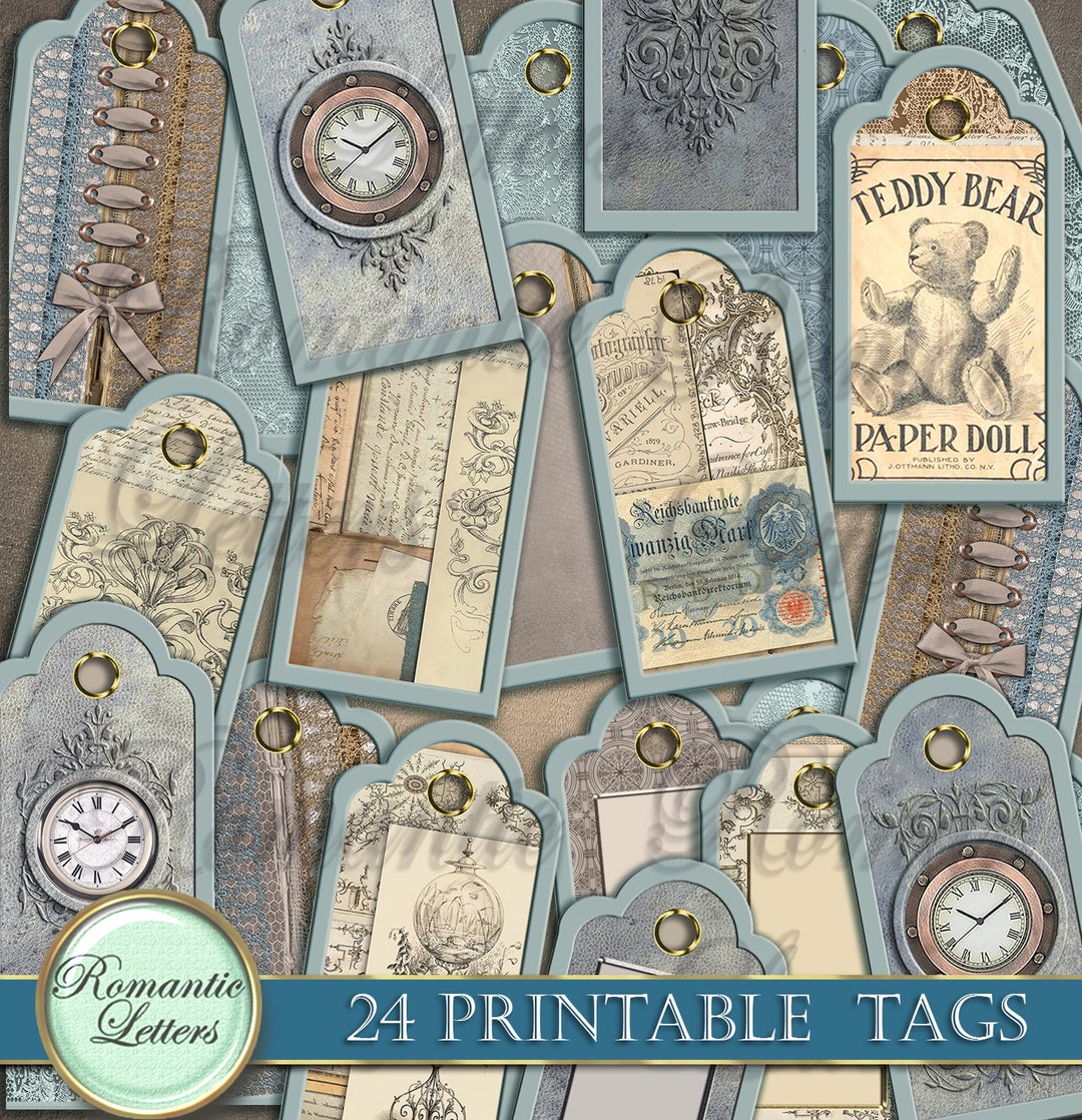 Printable Junk Journal Tags Printable Gift Tags Printable Bookmark ...