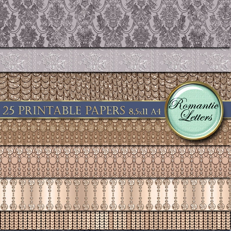 Digital Printable Scrapbook Paper Pack Printable Craft Paper A4 8.5 X ...