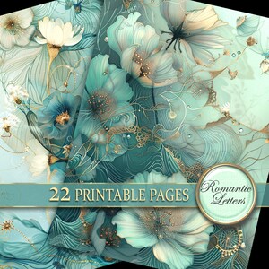 Botanical Digital Scrapbook Paper Pack Shabby Chic Flowers Digital ...