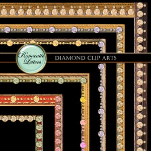Digital Borders Clip Art Diamond Clip Art Gold Lace Frame Digital ...