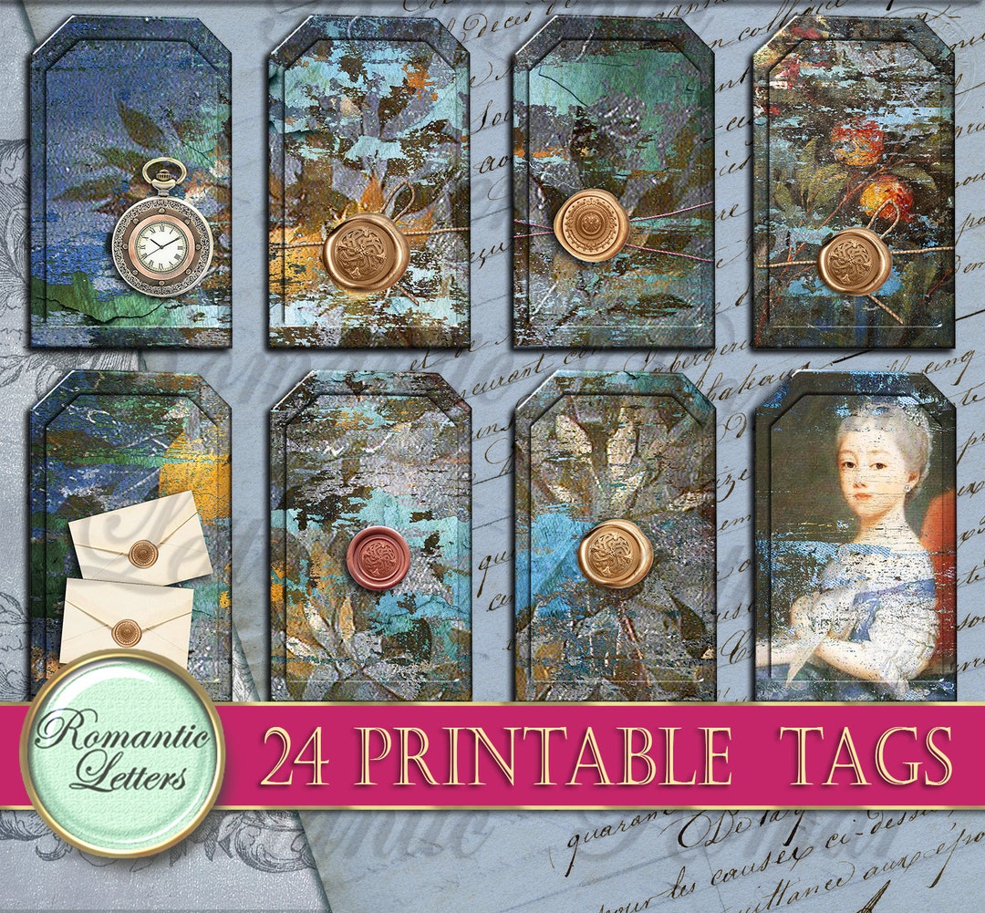 Printable Junk Journal Tags Printable Gift Tags Digital Bookmark Hang ...