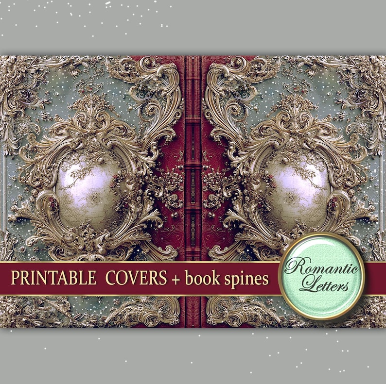 Printable Christmas Journal Covers Digital Scrapbook Paper Junk Journal ...