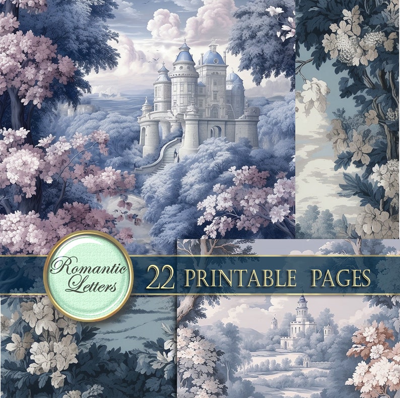 Floral Victorian Digital Paper Pack: Rose & Damask (printable) - Etsy