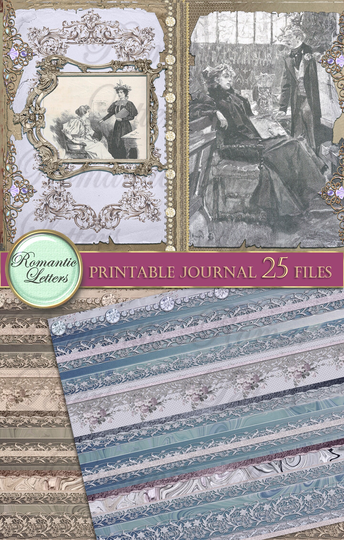 Printable Junk Journal Kit Victorian Digital Scrapbooking Victorian ...