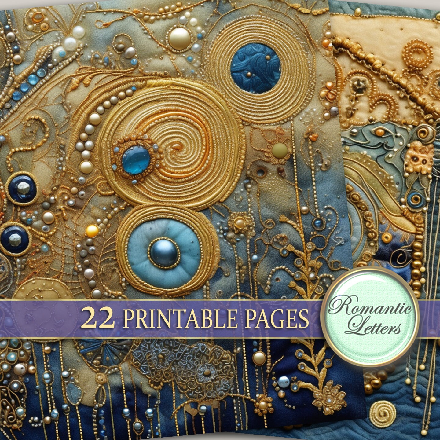 Digital Printable Scrapbook Paper Pack Patchwork Fabric Stitched ...