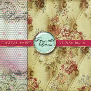 Vintage Digital Paper Pack Scrapbook Background Paper Digital Printable ...