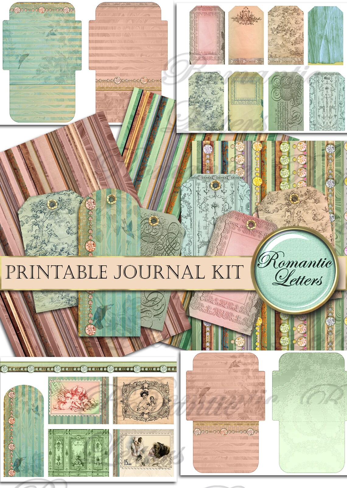 Printable Scrapbook Kit Paper Victorian Printable Journal - Etsy