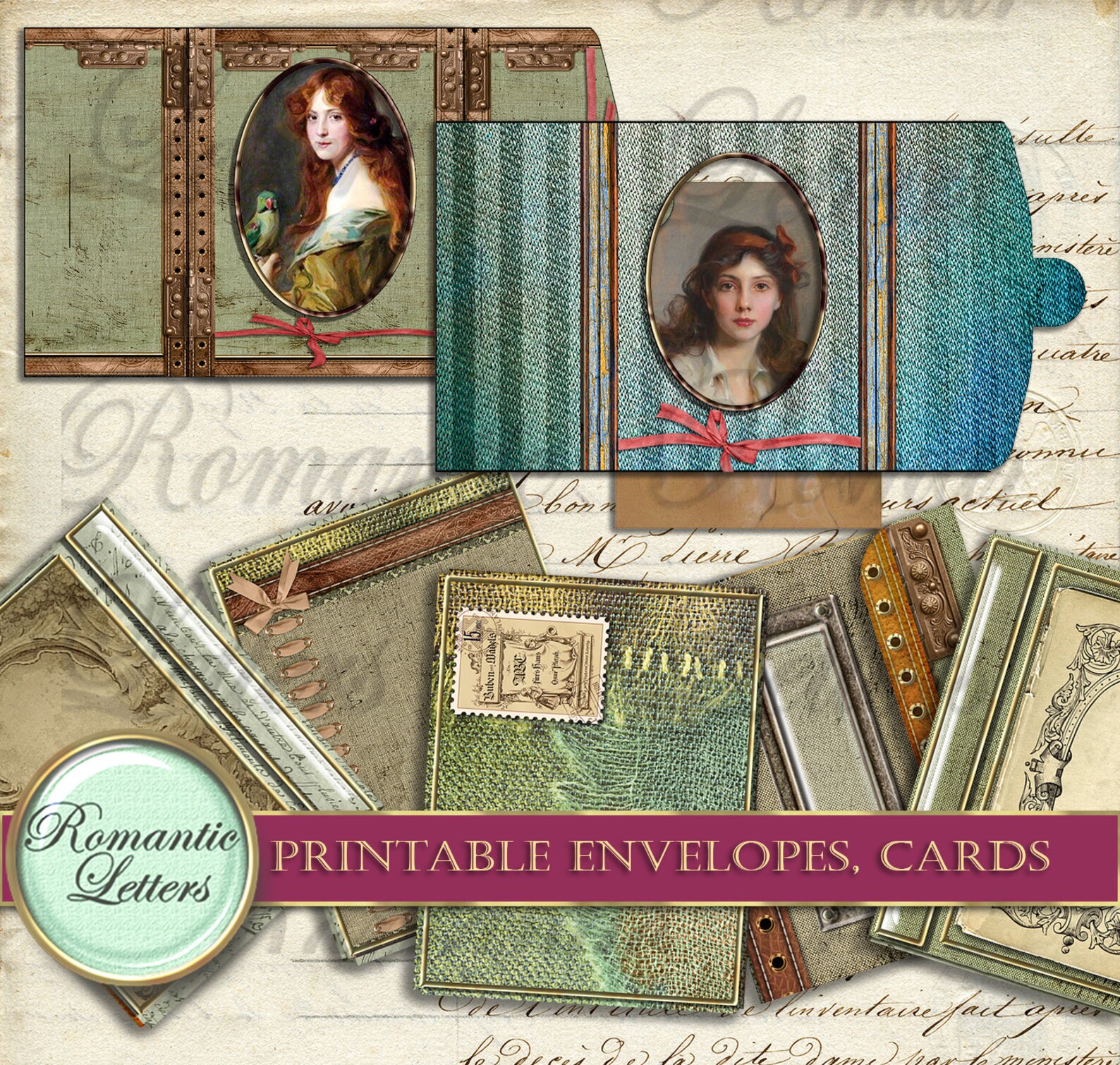 Printable Victorian Envelopes Printable Cabinet Card Frames | Etsy